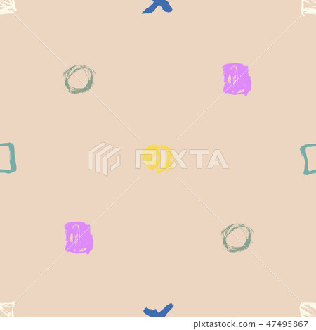 Seamless hand drawn pattern with abstract shapes - Stock Illustration ...