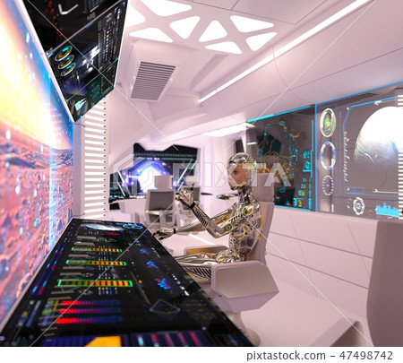 Commander room perming3DCG Illustration material - Stock Illustration ...