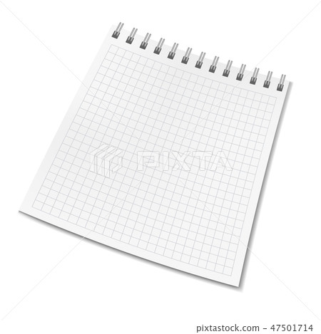 Vertical vector realistic square ruled notebook - Stock Illustration ...