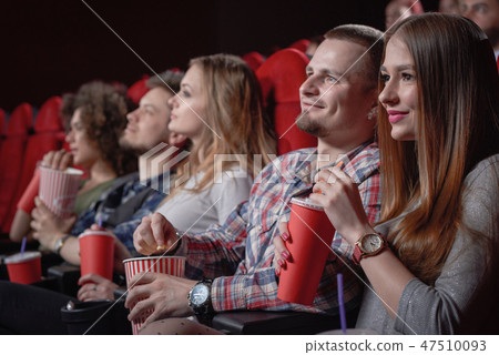 Students watching movie in modern cinema hall - Stock Photo [47510093 ...