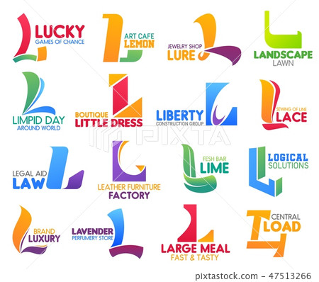 L letter corporate identity, business icons - Stock Illustration ...
