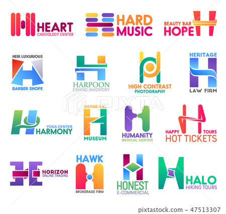H letter corporate identity, business icons - Stock Illustration ...
