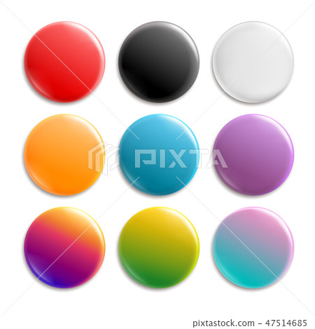 Colorful pin badges. Badge icon button with... - Stock Illustration ...