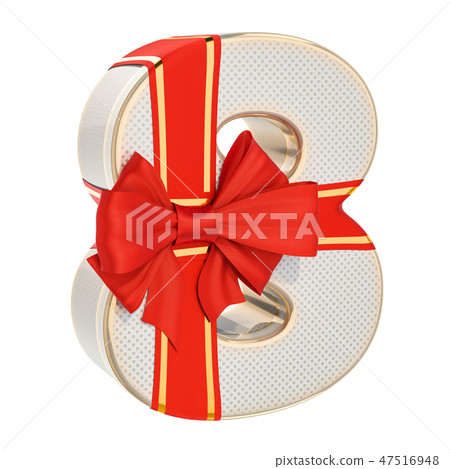 Number 8, gift box shaped of a number eight - Stock Illustration ...