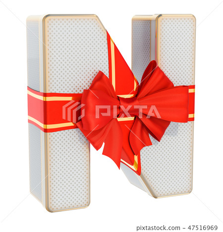 Letter N, gift box shaped of a letter N - Stock Illustration [47516969 ...