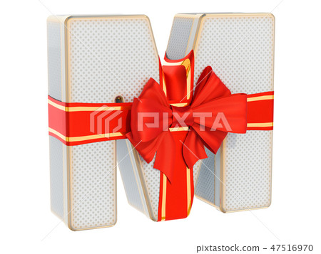 Letter M, gift box shaped of a letter M - Stock Illustration [47516970 ...