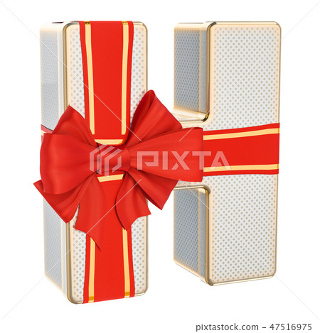 Letter H, gift box shaped of a letter H - Stock Illustration [47516975 ...