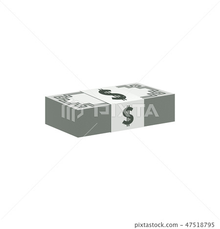 Dollar banknotes stack, currency symbol - Stock Illustration [47518795 ...