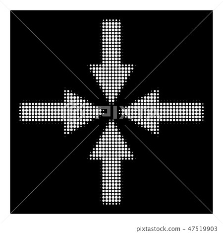 White Halftone Collide Arrows Icon - Stock Illustration [47519903] - PIXTA