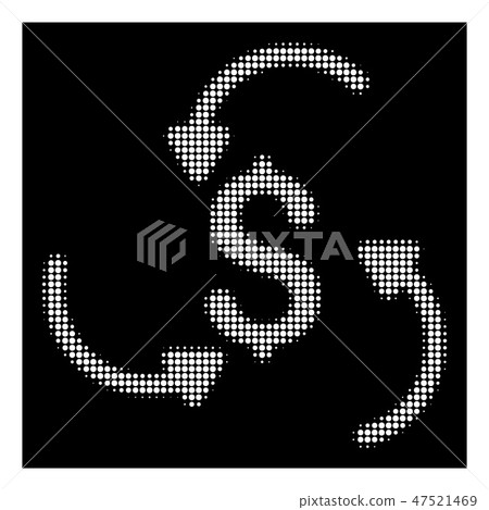 White Halftone Money Swirl Icon - Stock Illustration [47521469] - PIXTA