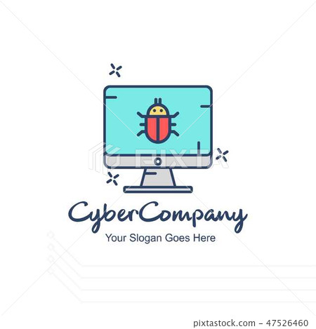 Cyber company desktop logo with white background a - Stock Illustration ...