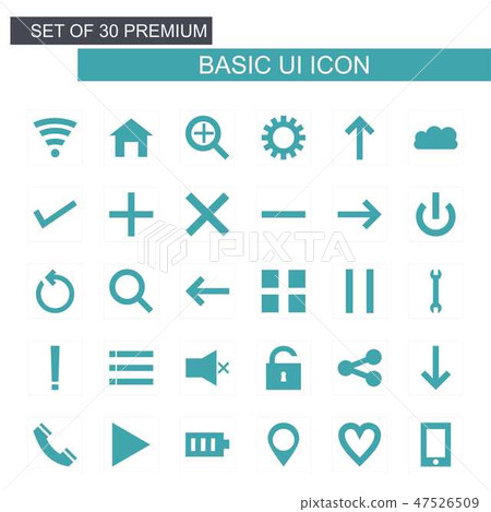 Basic icons set vector green - Stock Illustration [47526509] - PIXTA