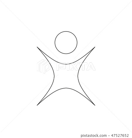 Linear People, user, men or child with hands up - Stock Illustration ...