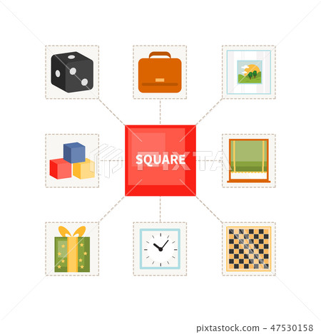 Square objects for children - Stock Illustration [47530158] - PIXTA