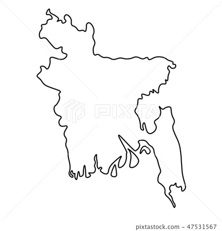 map of Bangladesh - outline - Stock Illustration [47531567] - PIXTA