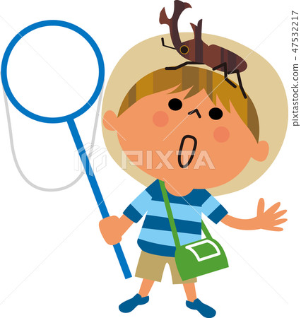 A boy and beetle - Stock Illustration [47532217] - PIXTA