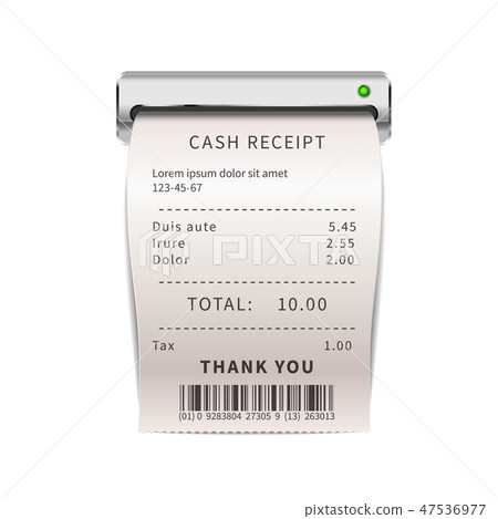 Realistic sales receipt coming out from machine - Stock Illustration ...