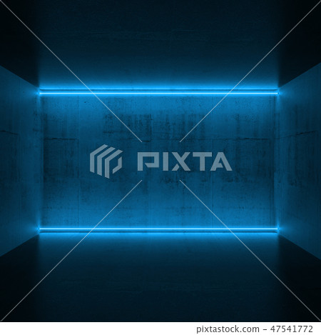 Blue neon lights, 3d render - Stock Illustration [47541772] - PIXTA