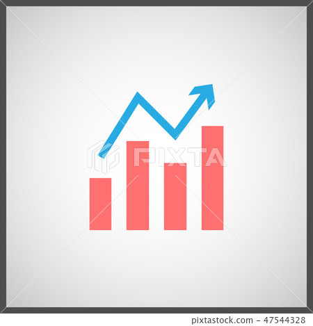 The simple graph with a growth arrow - Stock Illustration [47544328 ...