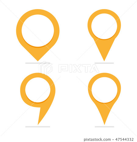 Set of 4 yellow map pointers - Stock Illustration [47544332] - PIXTA