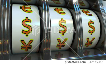 Slot machine with US dollar currency symbols.... - Stock Illustration ...