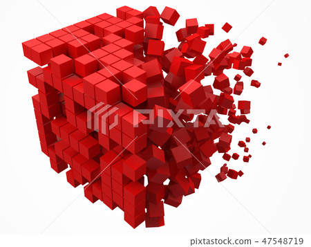 dissolving data block. made with smaller red... - Stock Illustration ...