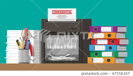 Paper document in shredder machine. - Stock Illustration [47556167] - PIXTA