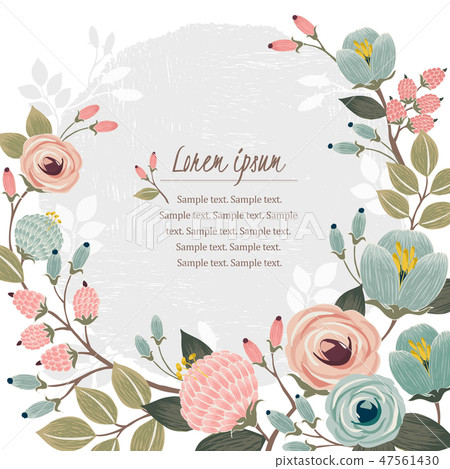 Vector illustration of a floral frame in spring - Stock Illustration ...
