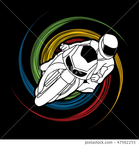 Motorcycle racing graphic vector - Stock Illustration [47562255] - PIXTA