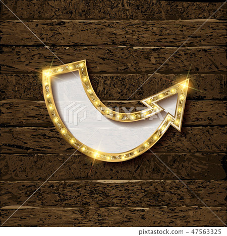 Gold Retro arrow with lights. - Stock Illustration [47563325] - PIXTA