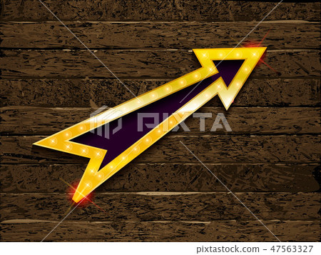 Gold Retro arrow with lights. - Stock Illustration [47563327] - PIXTA