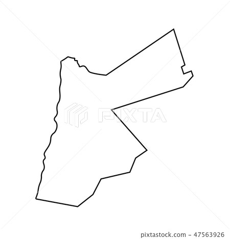 map of Jordan - outline - Stock Illustration [47563926] - PIXTA