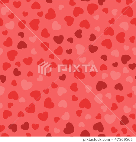 Seamless pattern with vector flat color hearts - Stock Illustration ...