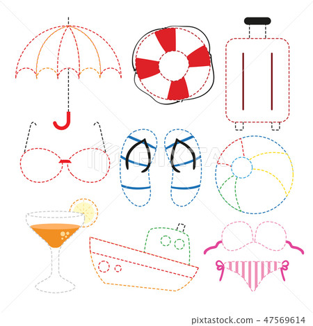 beach toy worksheet vector design - Stock Illustration [47569614] - PIXTA