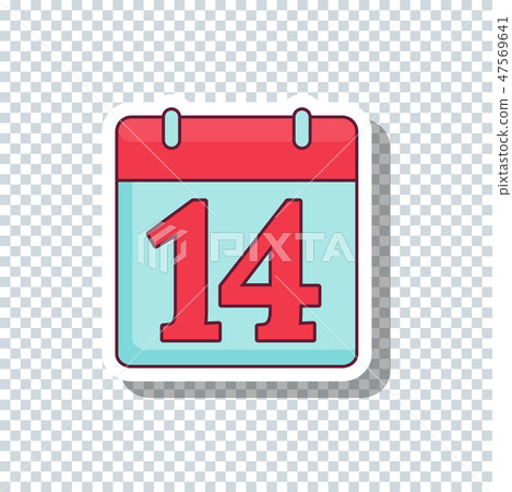 Vector flat calendar sticker for Valentine's Day - Stock Illustration ...
