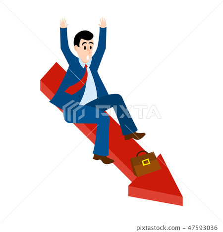 The man falling down chart is confused. - Stock Illustration [47593036 ...