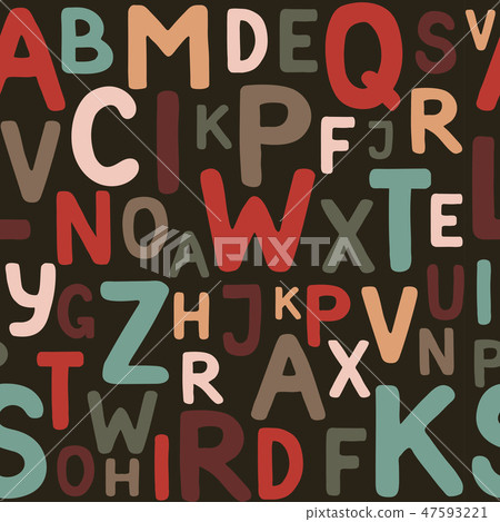 Seamless pattern of multi-colored letters - Stock Illustration ...