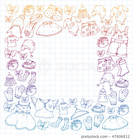 Children clothes. Background for babies, kids... - Stock Illustration ...
