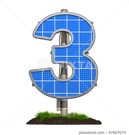 Number 3. Solar panel in shaped of number 3 - Stock Illustration ...