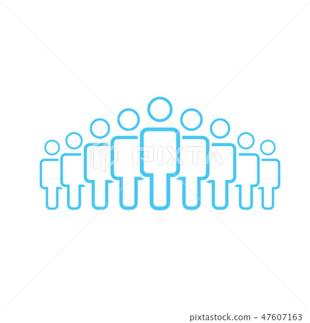 Illustration of crowd of nine people icon - Stock Illustration ...