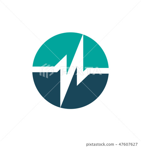 simple pulse circle logo template, - Stock Illustration [47607627] - PIXTA