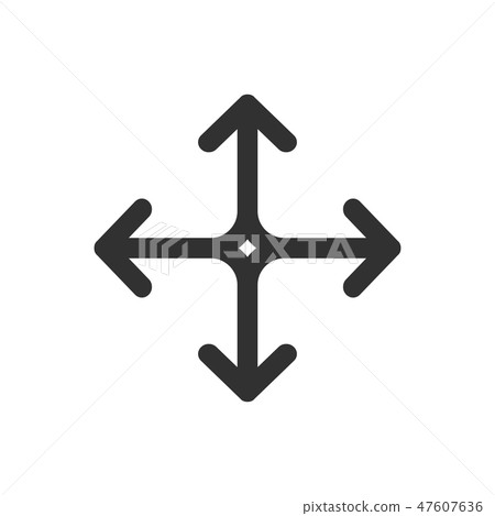 Arrows in four directions icon isolated on white - Stock Illustration ...