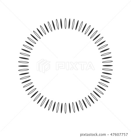 Geometric sun with rays in circle element - Stock Illustration ...