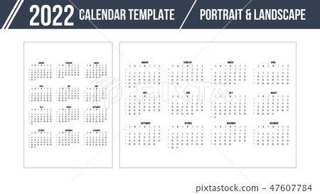 Calendar Grid for 2022 year on white background - Stock Illustration ...