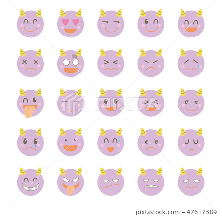 Character icon set · Cute demon - Stock Illustration [47617389] - PIXTA