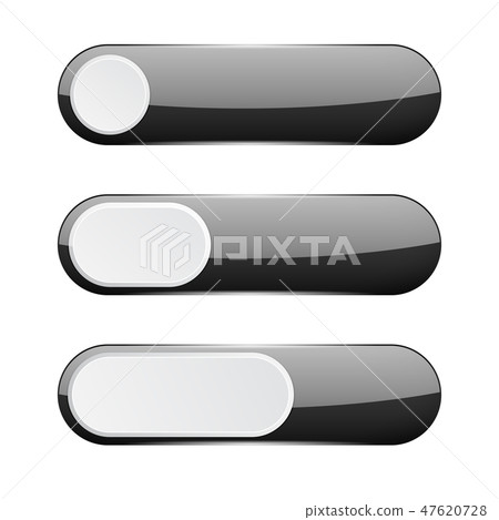 Black menu buttons. Web 3d icons - Stock Illustration [47620728] - PIXTA