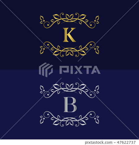 Monogram logo. Abstract style. Letter emblem K, B - Stock Illustration ...