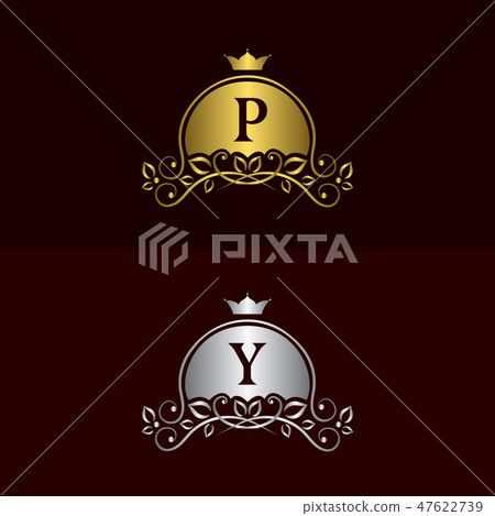 Monogram logo. Abstract style. Letter emblem P, Y - Stock Illustration ...