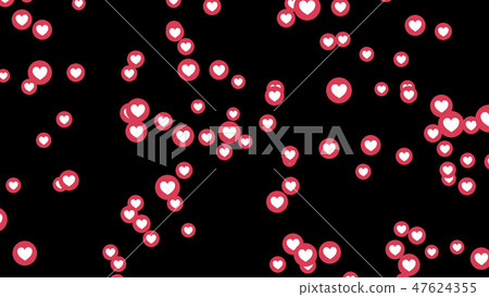 love heart icons on Facebook live video...-插圖素材 [47624355] - PIXTA圖庫