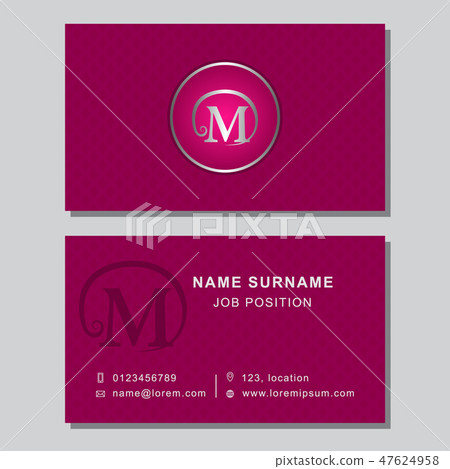 Business card template. Creative Letter emblem M - Stock Illustration ...